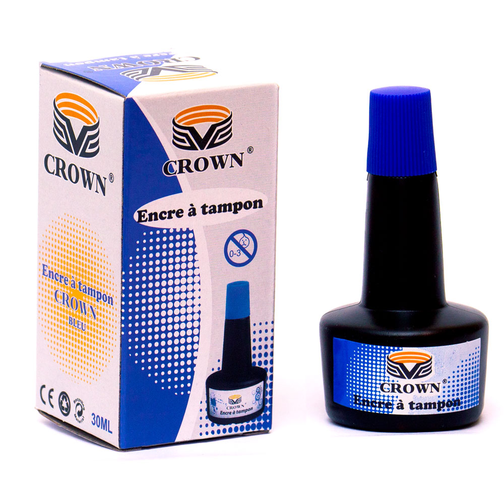 Encre pour tampons Bleu Crown au meilleur prix au Maroc • DISPOMA